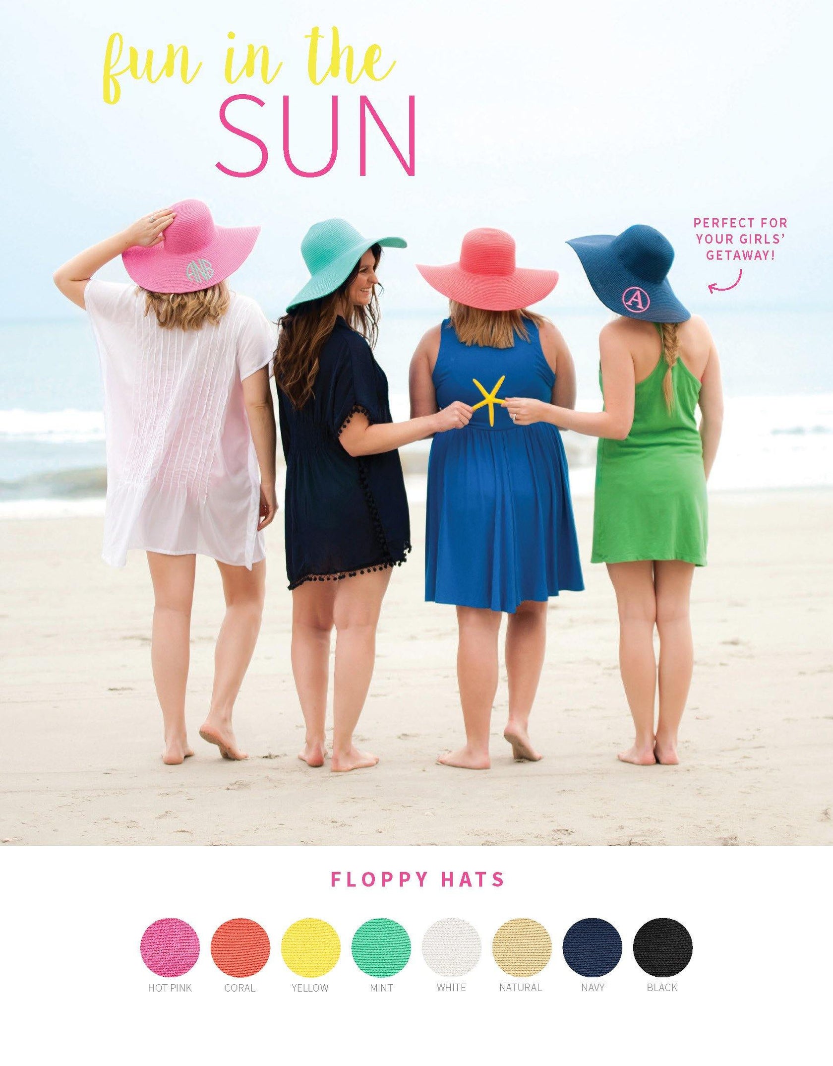 Monogrammed Floppy Hat – BananaBug Designs