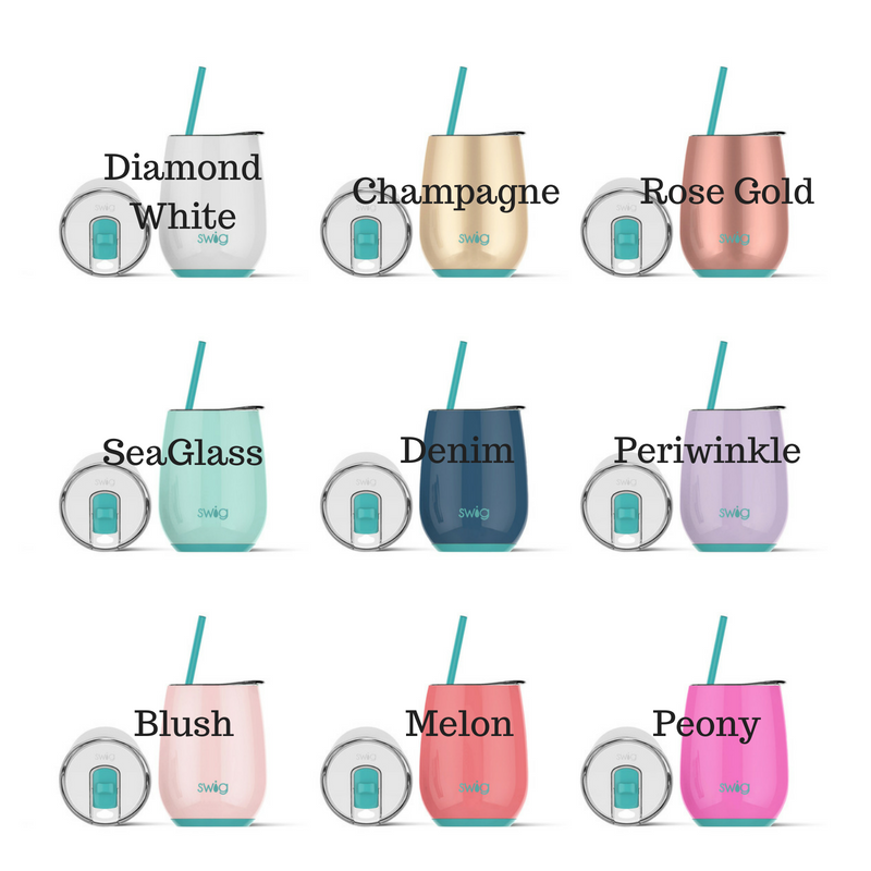Monogrammed Swig Signature 14oz Stemless Wine Cup